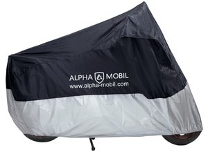 4032611152010 - Faltgarage ALPHA MOTORS Roller-Abdeckplane silber (schwarz silberfarben) Planen B H L 84cm x 121cm x 205cm Polyester Schutzhülle für Mofaroller und Motorroller B84cm H121cm L205cm