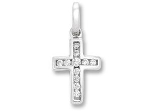 4067551592435 - Kette mit Anhänger Zirkonia Kreuz aus 925 Silber Halsketten Gr Silber 925 (Sterlingsilber) silberfarben (silber) Damen Schmuckset - Set mit verstellbarer Halskette