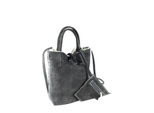 4036673234738 - Umhängetasche Mini Bag Damen Gr B H T 23cm x 15cm x 8cm onesize schwarz Leder COLLEZIONE ALESSANDRO Taschen aus weichem Wildleder