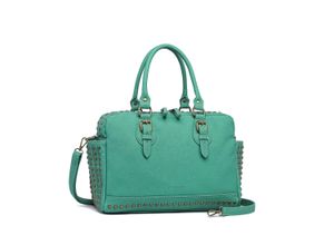 4036673247752 - Schultertasche Boho Damen Gr B H T 34cm x 24cm x 12cm onesize grün (jade) Polyurethan (PU) COLLEZIONE ALESSANDRO Taschen mit 2 Seitenfächern