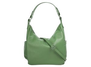 4260543050511 - Shopper SAMANTHA LOOK Damen Gr B H T 35cm x 25cm x 10cm onesize grün Leder unifarben Taschen echt Leder Made in Italy