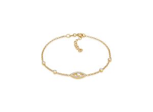 4050878618513 - Armband ELLI Evil Eye Symbol Zirkonia Talisman 925 Silber Armbänder Gr 16 cm mit Steinen Silber 925 (Sterlingsilber) goldfarben (gold weiß) Damen Armbänder