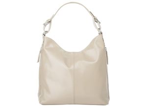 4260543058814 - Henkeltasche SAMANTHA LOOK Damen Gr B H T 30cm x 30cm x 12cm onesize beige Leder glänzend Taschen echt Leder Made in Italy