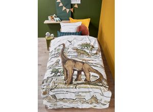 8719931688301 - Kinderbettwäsche BEDDINGHOUSE X HANNEKE DE JAGER Dinosaurus Bettwäsche Gr B L 135 cm x 200 cm 1 St 1 St Renforcé B L 80 cm x 80 cm beige (natur)