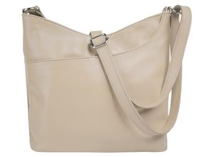4260543051655 - Umhängetasche SAMANTHA LOOK Damen Gr B H T 25cm x 20cm x 5cm onesize beige (creme) Leder unifarben Taschen echt Leder Made in Italy