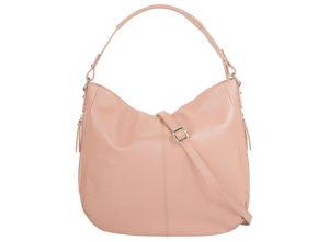 4260543057145 - Shopper CLUTY Damen Gr B H T 34cm x 31cm x 9cm onesize rosa Leder leicht glänzend unifarben Taschen echt Leder Made in Italy
