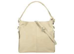 4260543039851 - Shopper SAMANTHA LOOK Damen Gr B H T 31cm x 25cm x 10cm onesize beige Leder leicht glänzend unifarben Taschen echt Leder Made in Italy