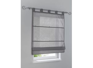 4016478069162 - Raffrollo HEINE HOME Raffrollos Gr 140 cm Ösen 45 cm grau Raffrollos halbtransparent