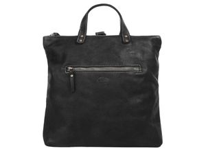 4260543042431 - Umhängetasche CLUTY Damen Gr B H T 28cm x 33cm x 7cm onesize schwarz Leder vintage Taschen echt Leder Made in Italy