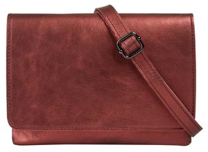 4260543059989 - Umhängetasche CLUTY Damen Gr B H T 23cm x 18cm x 4cm onesize rot Leder glänzend Taschen echt Leder Made in Italy