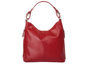 4260543058852 - Henkeltasche SAMANTHA LOOK Damen Gr B H T 30cm x 30cm x 12cm onesize rot Leder glänzend Taschen echt Leder Made in Italy