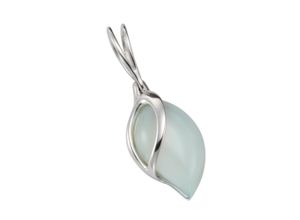 4006046320528 - Ketten-Anhänger VIVANCE 925 - Sterling Silber Aqua-Achat Schmuckanhänger Gr ONE-SIZE 835 ct Silber 925 (Sterlingsilber) 25 g weiß (weiß hellblau) Damen Anhänger