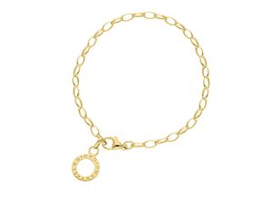 4007810240080 - Charm-Armband GIORGIO MARTELLO MILANO mit Schriftzug zum Einhängen von Charms Silber 925 Armbänder Gr 16 cm Silber 925 (Sterlingsilber) goldfarben (gold) Damen