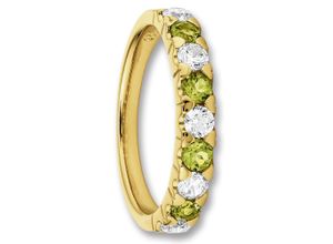 4067551164762 - Silberring Zirkonia & Peridot Ring aus 925 Silber Fingerringe Gr 52 mit Zirkonia Silber 925 (Sterlingsilber) silberfarben (silber) Damen Silber Schmuck