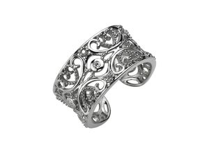 4061861144537 - Fingerring JOBO Fingerringe Gr 50 Silber 925 (Sterlingsilber) silberfarben (silber 925 weiß) Damen offen 925 Silber mit 3 Zirkonia