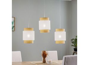 5901780565312 - Hängeleuchte Boho linear dreiflammig weiß Rattan