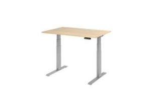 4032062182543 - Sitz-Steh-Schreibtisch Basic VXDKB12 E S elektrisch höhenverstellbar 64-129cm (H) 120x80cm (BxT) rechteckig eiche   silber 