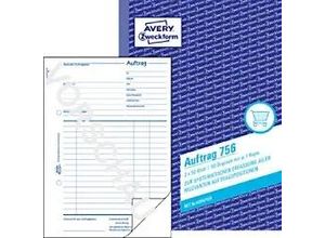 4004182007563 - Auftragsformular din A5 60g m² nicht selbstdurchschreibend 1 Durchschlag handschriftlich weiß 2 x 50 Bl - Avery Zweckform