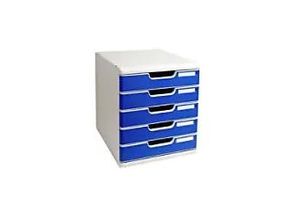 9002493023895 - Schubladenbox Modulo 301003D llichtgrau blau 5 Schubladen geschlossen 9002493023895 Exacompta