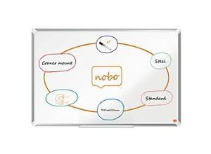 5028252608275 - nobo Whiteboard Premium Plus Stahl nanobeschichtet magnethaftend B 900 x H 600 mm inkl abnehmbarer Stiftablage und 1 Boardmarker