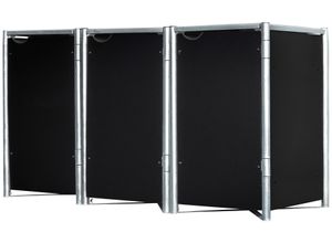 5710611887307 - Mülltonnenbox HIDE schwarz B210cm H116cm T81cm Stahl Kunststoff Aufbewahrungsboxen für 3 x 240 l schwarz