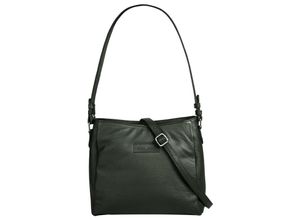 4262434215801 - Shopper BRUNO BANANI Damen Gr B H T 27cm x 25cm x 10cm onesize grün (oliv) Leder leicht glänzend unifarben Taschen echt Leder