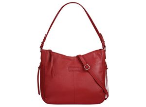 4262434215818 - Shopper BRUNO BANANI Damen Gr B H T 35cm x 28cm x 13cm onesize rot Leder leicht glänzend unifarben Taschen echt Leder