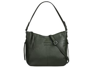 4262434215863 - Shopper BRUNO BANANI Damen Gr B H T 35cm x 28cm x 13cm onesize grün (oliv) Leder leicht glänzend unifarben Taschen echt Leder
