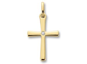 4069415358942 - Ketten-Anhänger VIVANCE 001 ct Diamant Brillant Anhänger aus 585 Gelbgold Schmuckanhänger Gr 001 ct Gelbgold 585-Diamanten goldfarben (gold) Damen Gold Schmuck