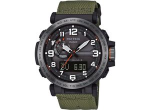 4549526180316 - Funkchronograph CASIO PRO TREK Armbanduhren grün (dunkelgrün) Herren Solaruhren Quarzuhr Armbanduhr Herrenuhr Funk Solar Stoppfunktion digital