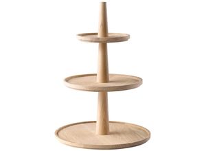 4004133140141 - Etagere VALO Servierplatten Gr B H L 30 cm x 42 cm x 30 cm braun Etagere Eichenholz geölt 3-stufig