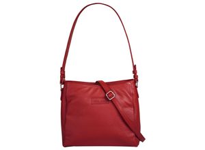 4262434215757 - Shopper BRUNO BANANI Damen Gr B H T 27cm x 25cm x 10cm onesize rot Leder leicht glänzend unifarben Taschen echt Leder