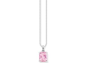 4051245548501 - Kette mit Anhänger THOMAS SABO pinker Stein weißer KE1964-051-14-L45V KE1964-051-9-L45V Halsketten Gr 45 Silber 925 (Sterlingsilber) bunt (silberfarben pink) Damen Ketten mit Anhänger Zirkonia (synth)