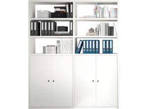 4044341236465 - Regal FIF MÖBEL TORO weiß (hochglanz weiß) Regale B H T 185cm x 2213cm x 332cm Holzwerkstoff unifarben Büroregal Standregal Bücherregal B185cm H2213cm T332cm