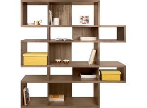 5603449314940 - Regal TEMAHOME London Regale Gr B H T 156 cm x 160 cm x 34 cm braun (walnussfarben) Bücherregal Raumteiler-Regal Standregal Standregale Regale in vielen Farbvarianten und Höhen mit dekorativer Rahmenoptik