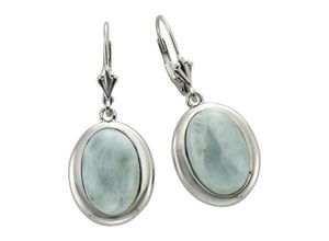 4006046223577 - Paar Ohrhänger ZEEME Silber 925 rhodiniert mit echtem Larimar 14x10mm Ohrringe Gr ONE-SIZE Silber 925 (Sterlingsilber) weiß (weiß hellblau) Damen