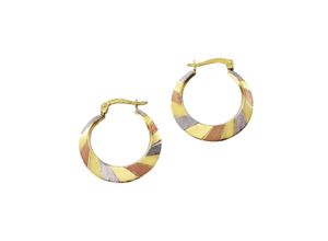 4006046272537 - Paar Creolen VIVANCE 333 Gold mehrfarbig 21mm Ohrringe Gr ONE-SIZE Gold gelb Damen Creolen