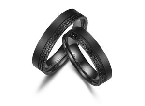 4069415275614 - Partnerring BLACK TITANIUM by MARRYA Fingerringe Gr 48 Titan damen ring schwarz Damen Freundschaftsringe