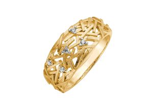 4041633033955 - Fingerring LADY Fingerringe Gr 16 Metall-Gold goldfarben (gelbgold 375) Damen