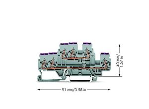 4045454094539 - 870-538 Doppelstock-Durchgangsklemme 5 mm Zugfeder Belegung L Grau 50 St