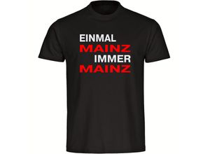 4068859145521 - multifanshop Herren T-Shirt - Mainz - Einmal Immer - Druck rot - Männer