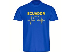 4068859292546 - multifanshop Herren T-Shirt - Ecuador - Herzschlag - Druck gelb - Männer