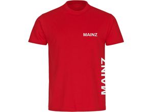 4068859083748 - multifanshop Herren T-Shirt - Mainz - Brust & Seite - Druck weiß - Männer