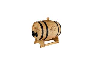 8719481358327 - Northix - Wein- und Whiskyfass mit Zapfhahn - Holz - 3 l