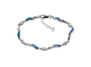 4006046315135 - Armband VIVANCE 925 - Sterling Silber synth Opal Zirkonia Armbänder Gr 18 + 3cm Silber 925 (Sterlingsilber) weiß (weiß blau) Damen Armbänder Silber