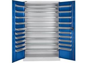 4051273642486 - Select Magazinschrank 10 Fachböden ohne Ausstattung B 1200 x T 500 x H 1935 mm Stahl weißaluminium enzianblau