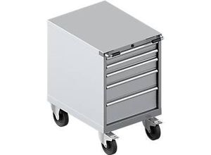 4051273672162 - Select Schubladenschrank mit Rollen WSK 27-36 5 Schübe bis 200 kg B 564 x T 725 x H 920 mm weißaluminium weißaluminium