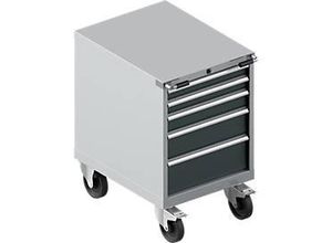 4051273672087 - Select Schubladenschrank mit Rollen WSK 27-36 5 Schübe bis 75 kg B 564 x T 725 x H 920 mm weißaluminium anthrazitgrau