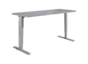 4260238827121 - Genius Schreibtisch Elements elektrisch höhenverstellbar Rechteck T-Fuß B 2000 x T 800 x H 645-1300 mm silber weiß + Technikeinbau