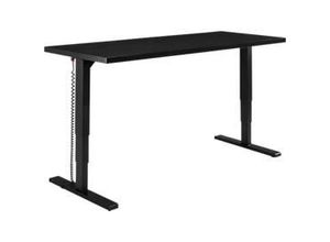 4260238827145 - Genius Schreibtisch Elements elektrisch höhenverstellbar Rechteck T-Fuß B 1800 x T 800 x H 645-1300 mm schwarz weiß + Technikeinbau